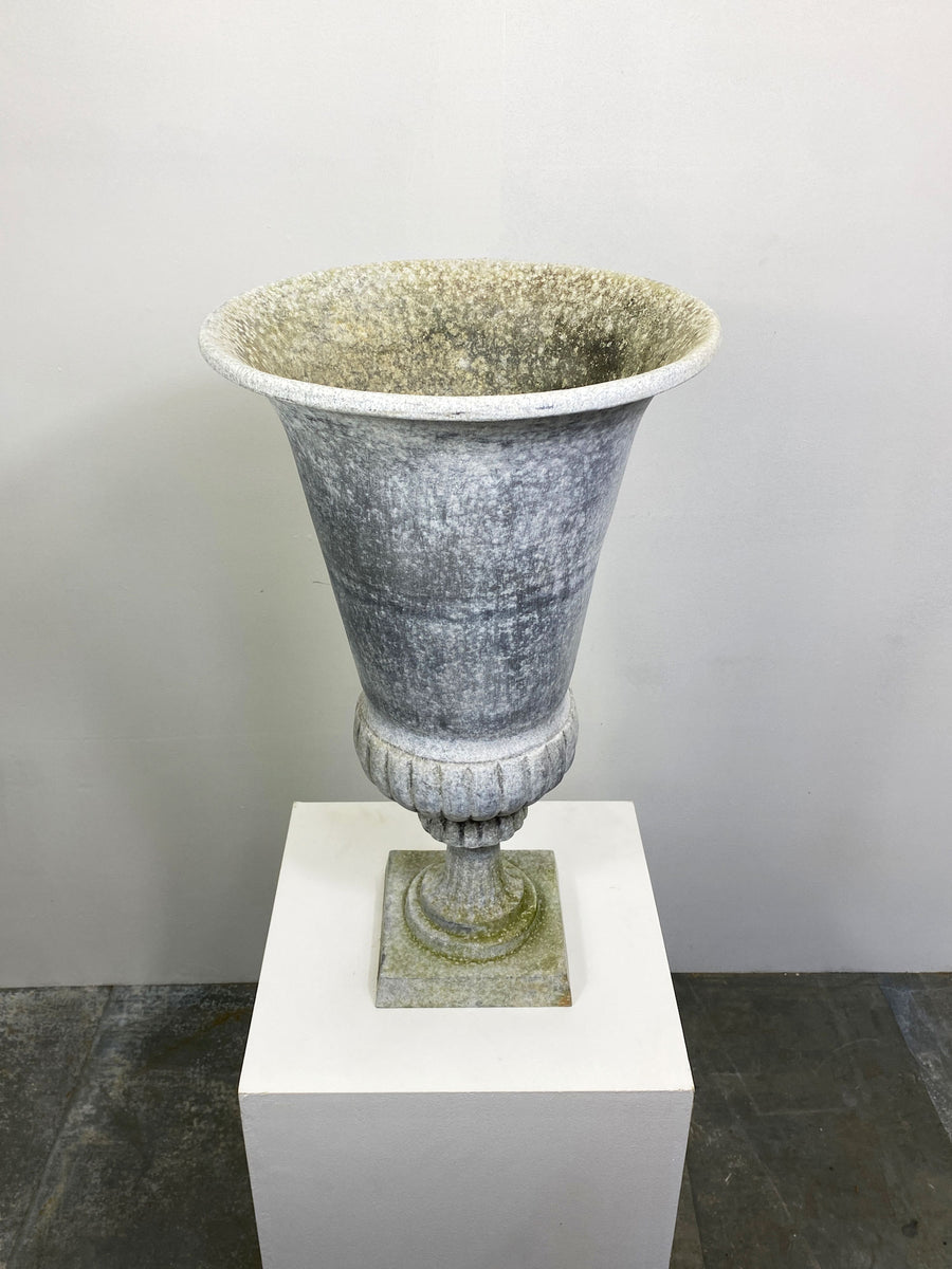 Large Vintage Weathered Metal Urn
