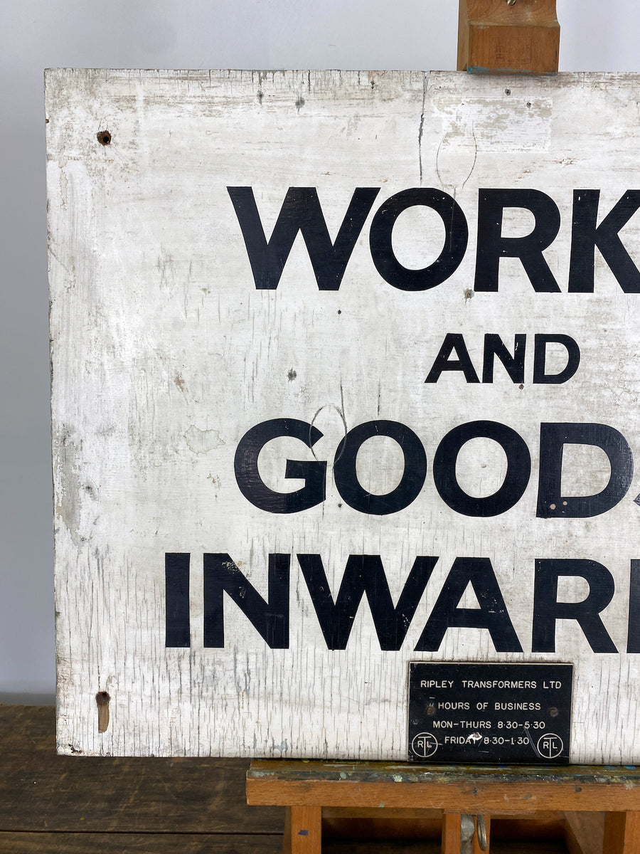 Vintage Works & Goods Inwards Wooden Sign